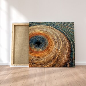 Tree Ring Canvas Painting, Original Art on Canvas, Tree Ring Art ...