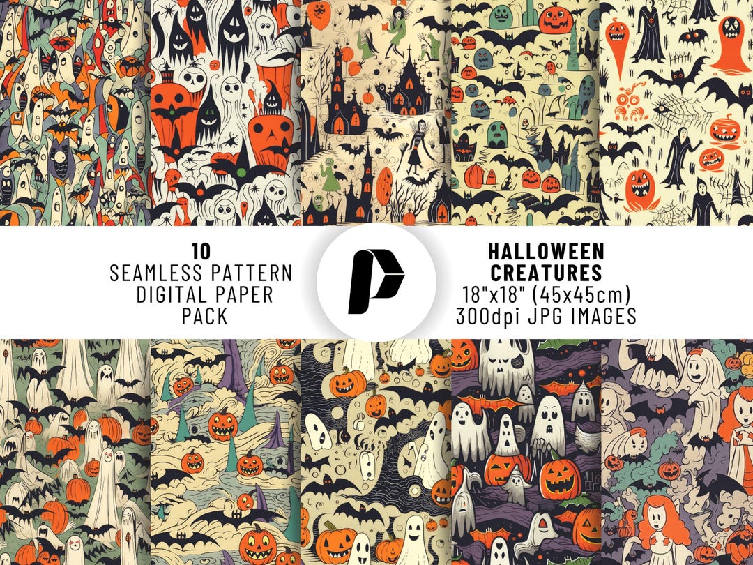 Halloween Digital Paper, Halloween Background, Halloween Seamless ...