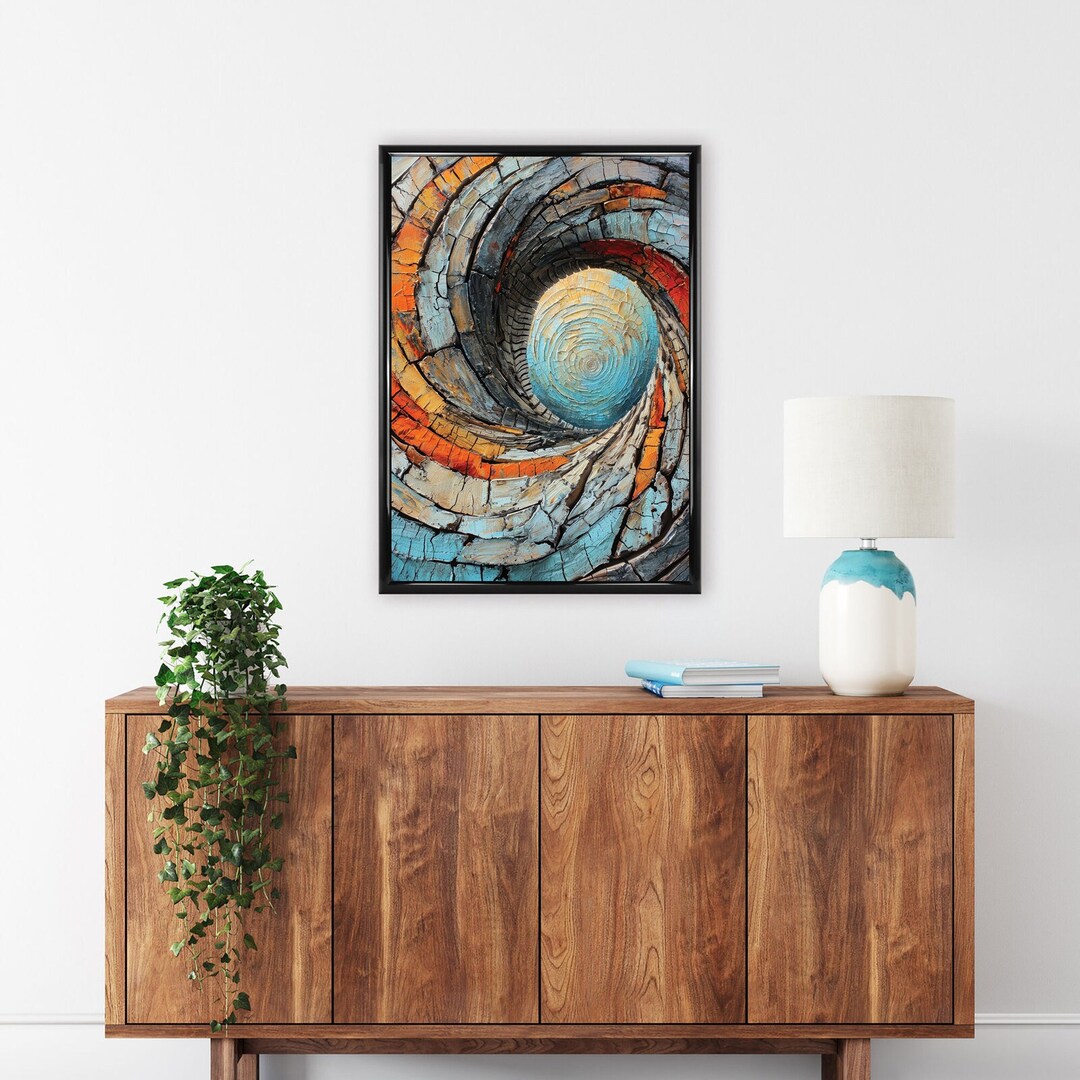 Wood Spiral Abstract Art, Wood Mosaic Wall Art, Modern Abstract ...