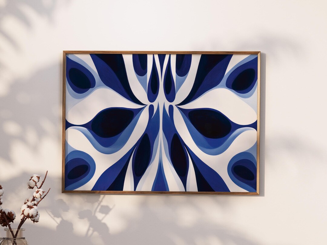 Bold High Contrast Art, Dynamic Flowing Abstract Matte Paper Print ...
