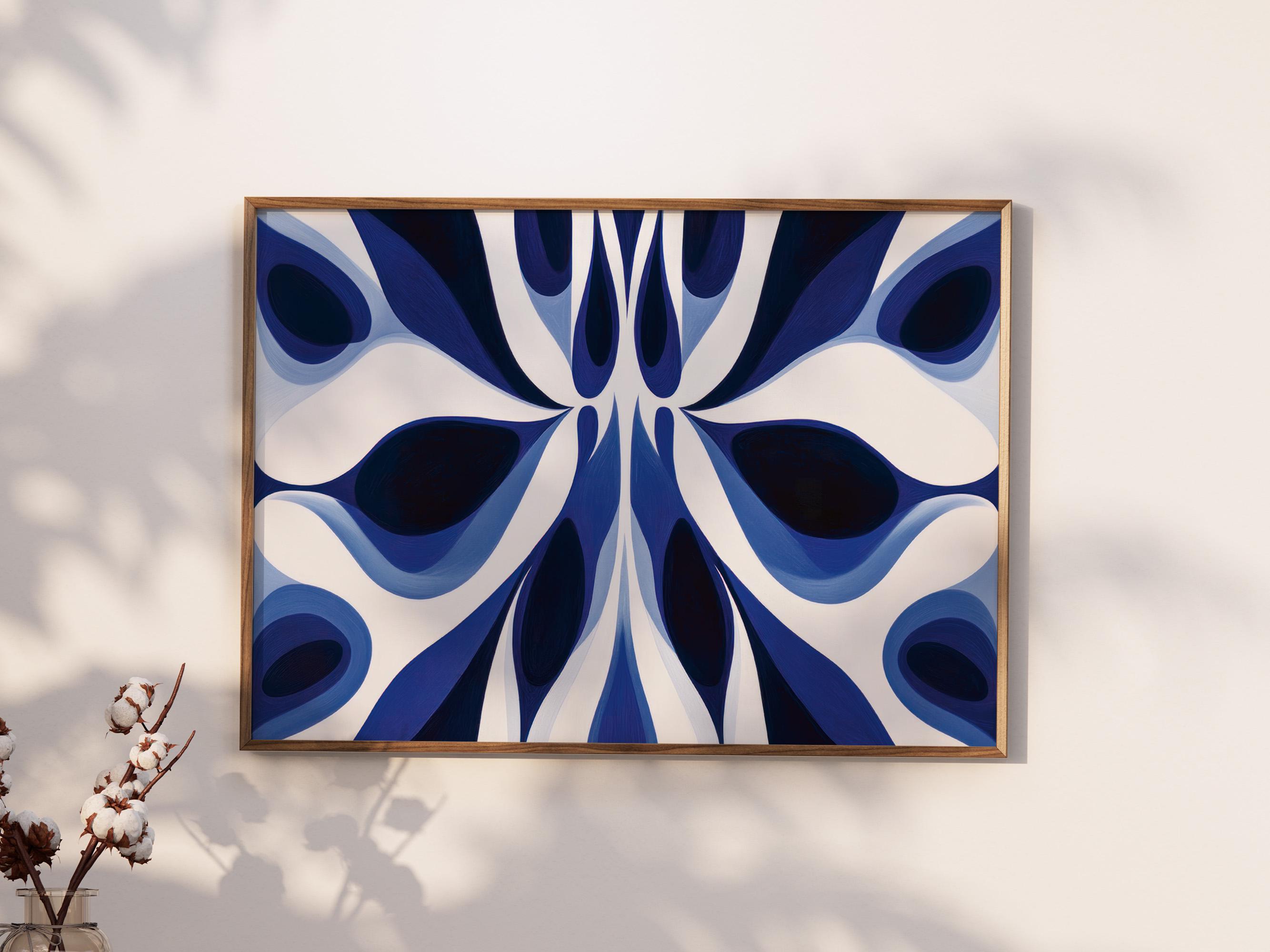 Bold High Contrast Art, Dynamic Flowing Abstract Matte Paper Print ...