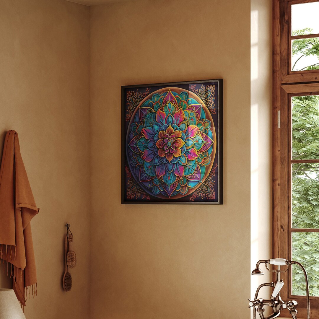 Mandala Framed Art, Framed Original Art, Spiritual Wall Art, Mandala ...