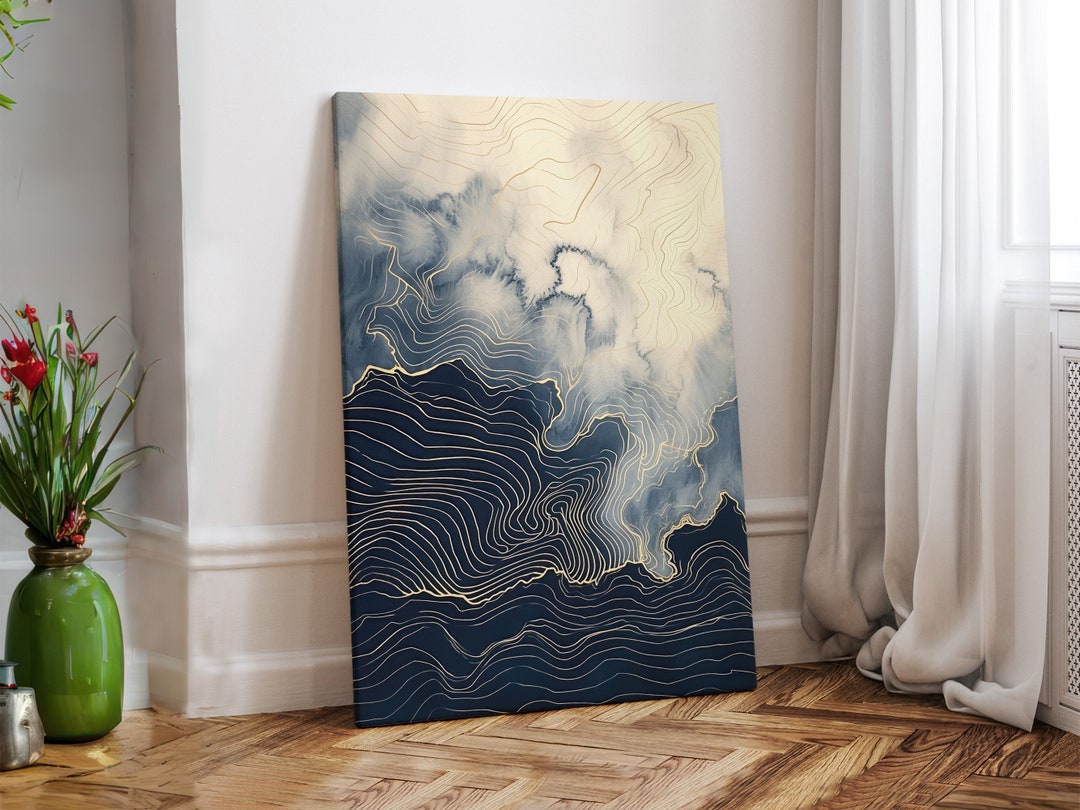 Sophisticated Abstract Canvas Painting, Posh Wall Art, Original Art on ...