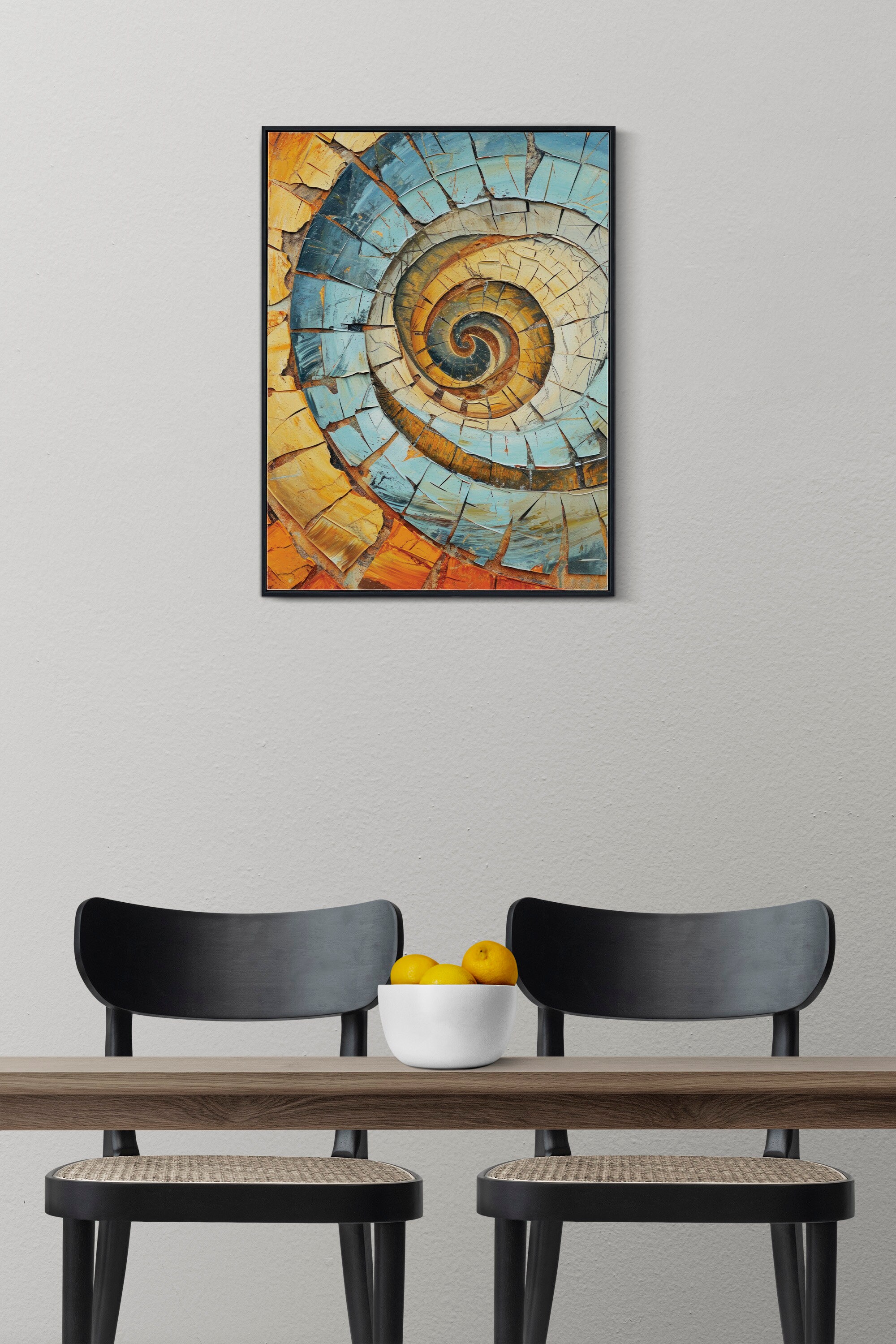 Wood Spiral Abstract Art, Wood Mosaic Wall Art, Modern Abstract ...