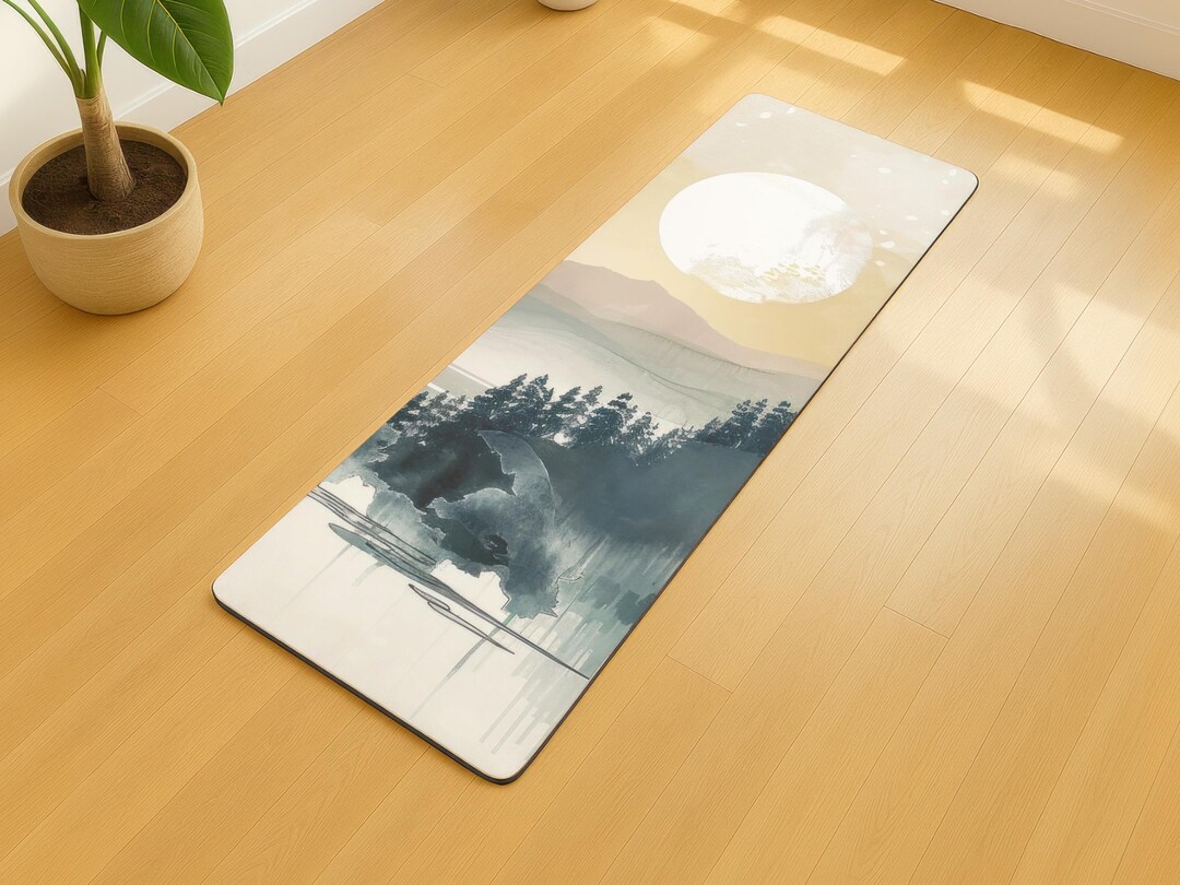Gentle Yoga Mat, Restorative Exercise Mat, Japandi Fitness Mat, Pilates ...