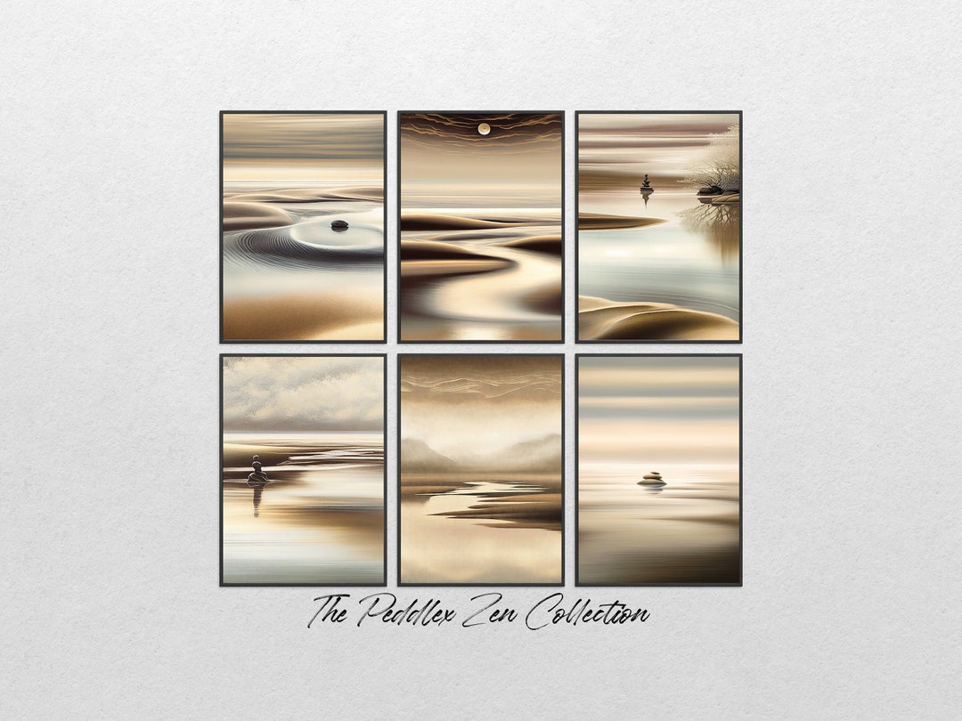 Set of 6 Zen Paintings Zen Wall Art Minimalist Zen Wall - Etsy