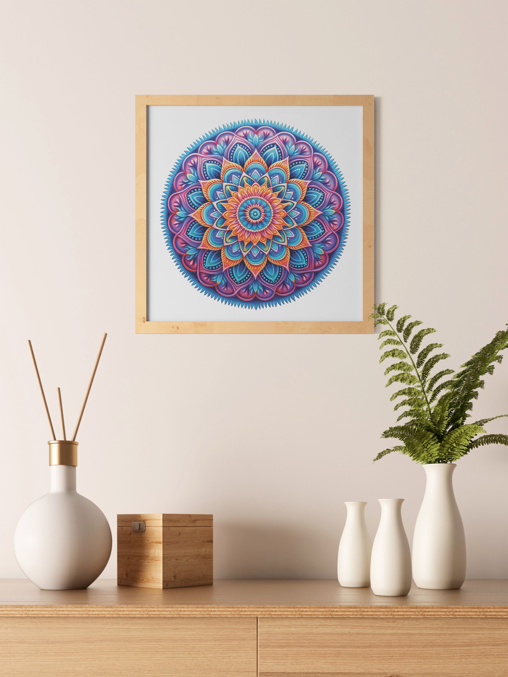 Mandala Wall Art, Printable Mandala, Mandala Deco, Spiritual Decor ...