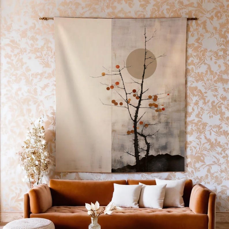 Japanese Tapestry, Original Art on Tapestry, Japan Wall Hanging ...