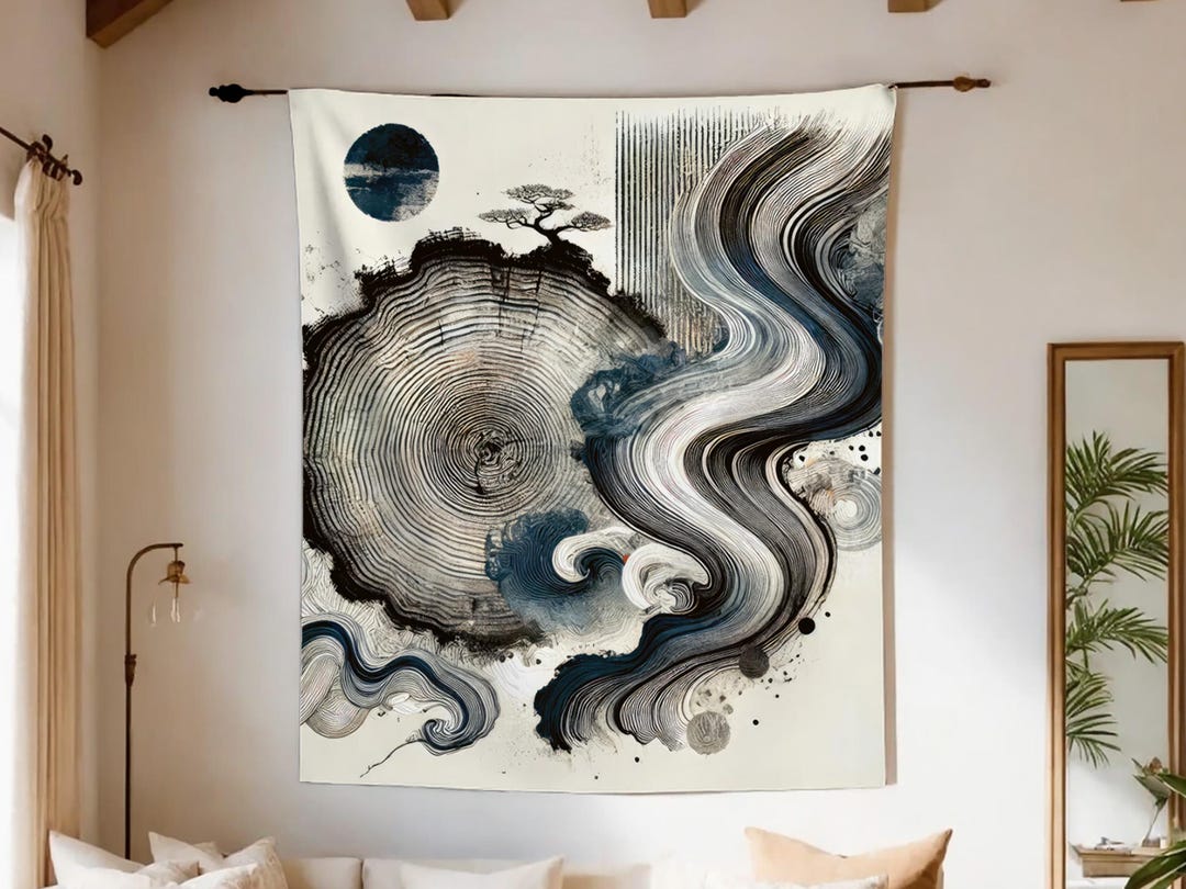 Japanese Tapestry, Original Art on Tapestry, Japan Wall Hanging ...