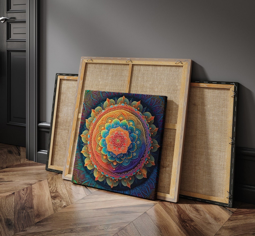 Mandala Canvas Painting, Original Art on Canvas, Spiritual Wall Art ...