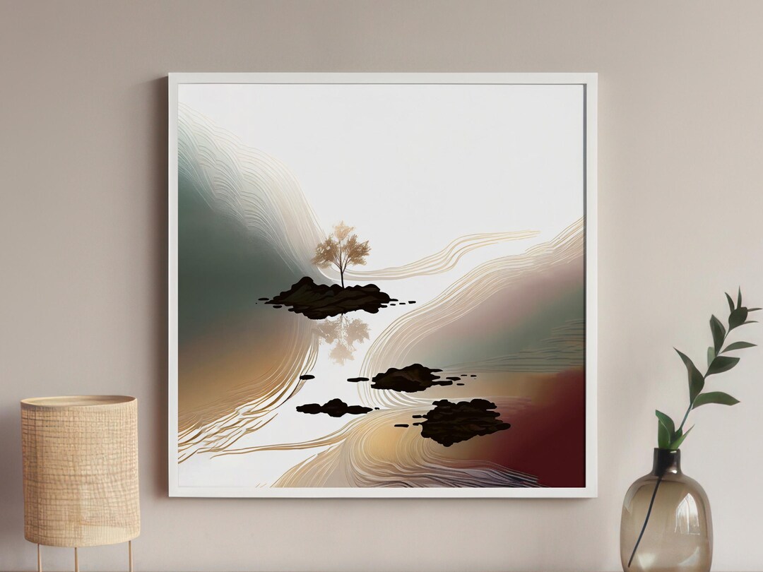 Zen Square Wall Art, Minimalist Decor, Peaceful Matte Paper Print ...