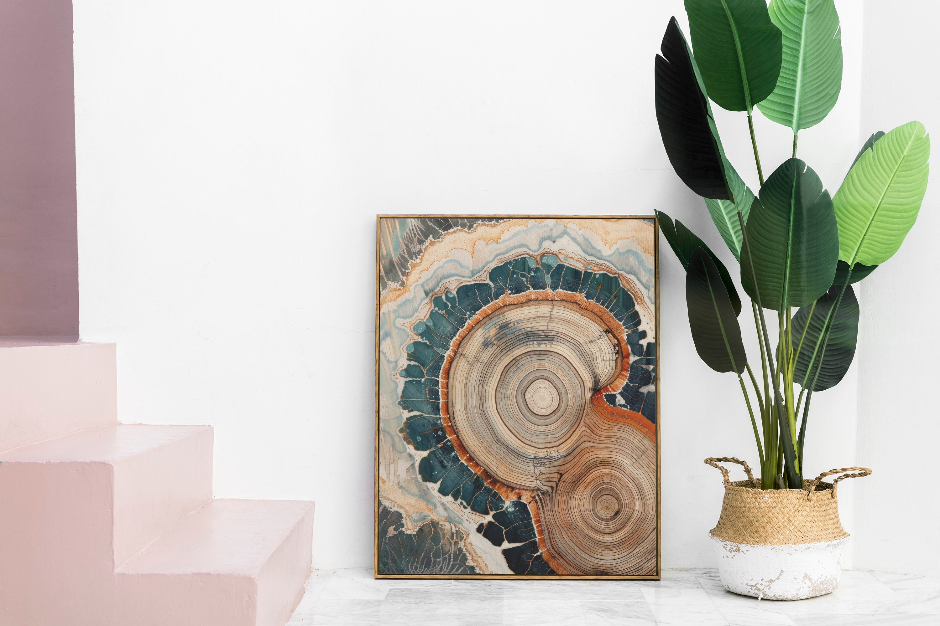 Nordic Tree Ring Abstract Art, Modern Abstract, Scandinavian Abstract ...