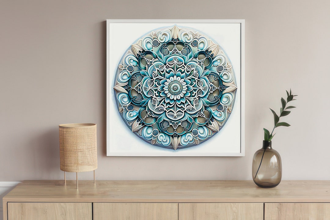 Mandala Framed Art, Framed Original Art, Spiritual Wall Art, Mandala ...