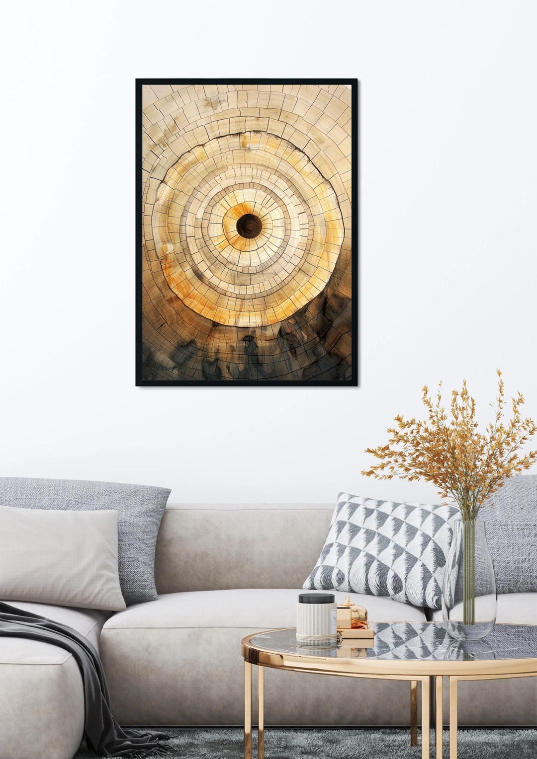 Tree Ring Art Prints, Modern Neutral Abstract, Tree Abstract, Abstract ...
