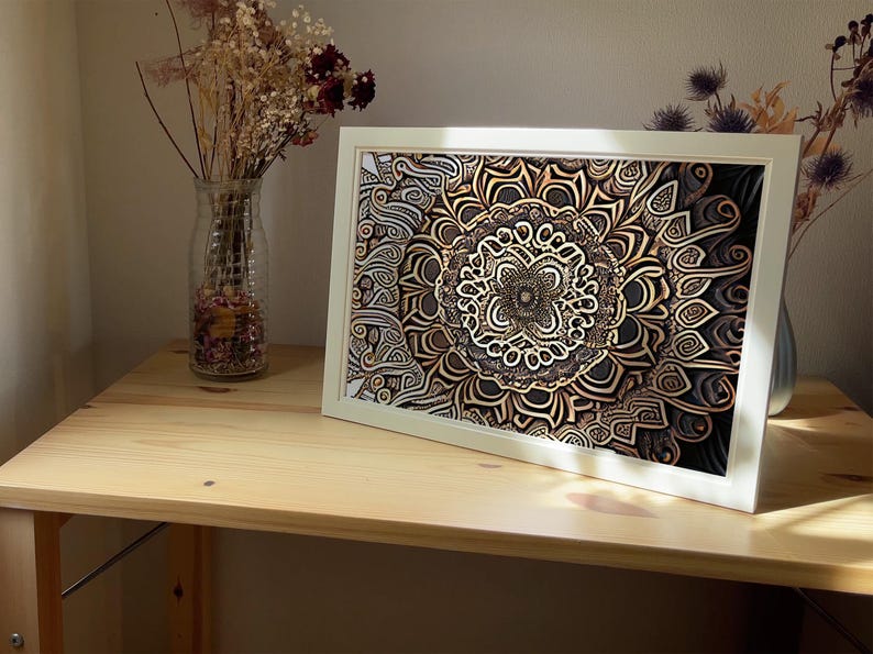 Mandala Wall Art, Boho Spiritual Decor, Embossed Texture Print, Museum ...