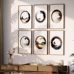 Set of 6 Zen Circles, Zen Wall Art, Minimalist Zen Wall Decor ...