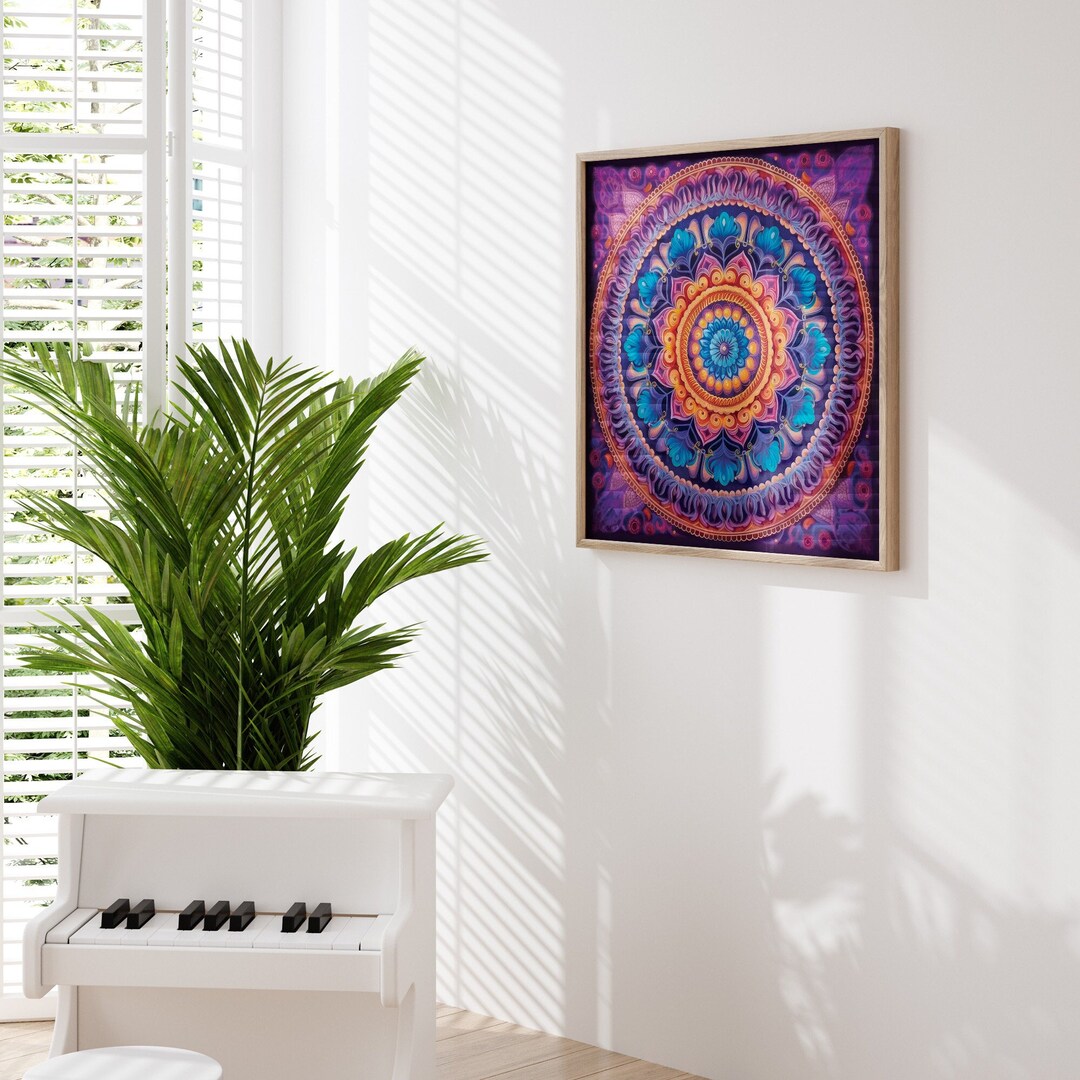 Mandala Framed Art, Framed Original Art, Spiritual Wall Art, Mandala ...