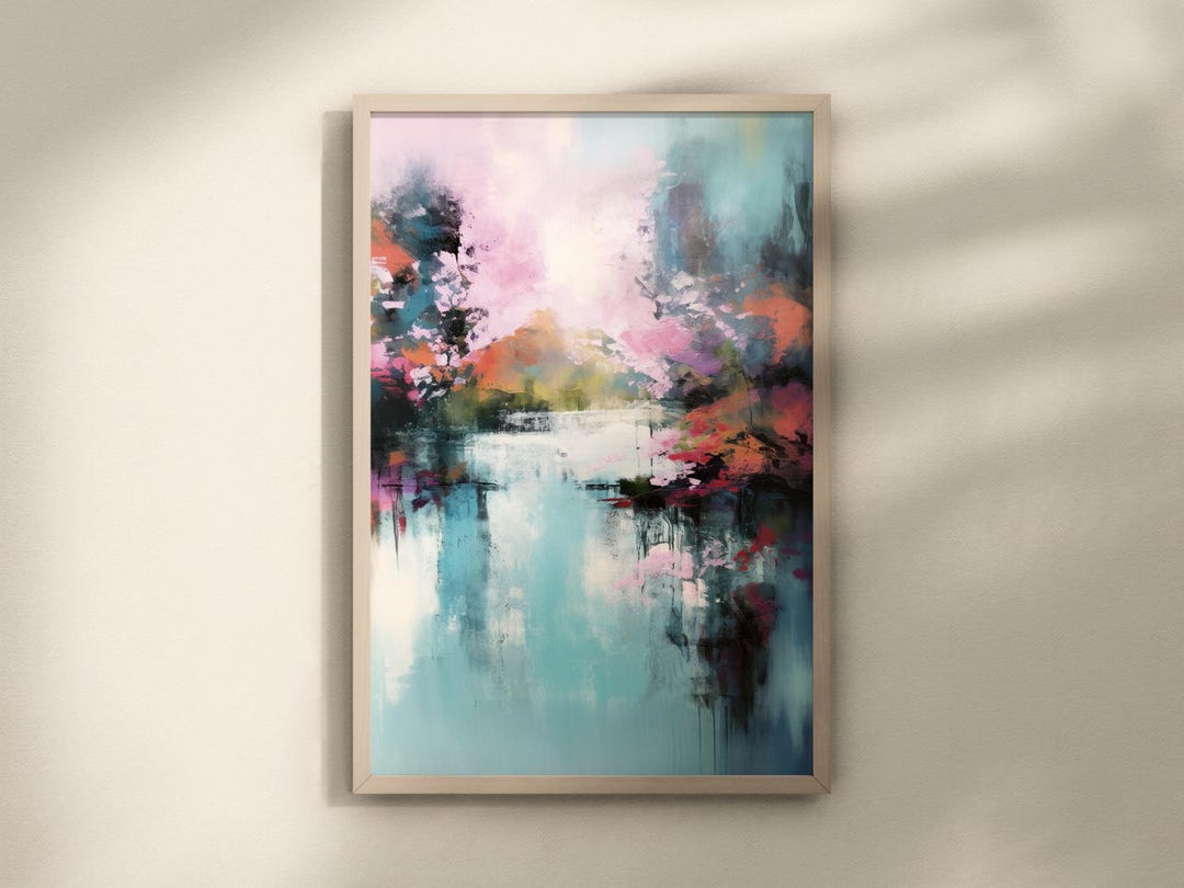 Serene Calming Pastel Abstract Art Print, Nature Inspired Organic ...
