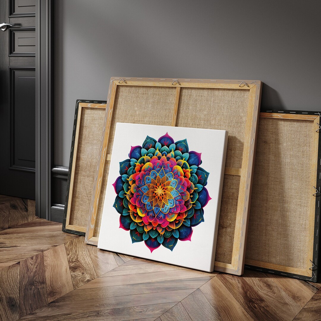 Mandala Canvas Painting, Original Art on Canvas, Spiritual Wall Art ...