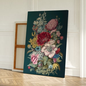 Botanical Canvas Painting, Floral Canvas Painting, Original Art on ...