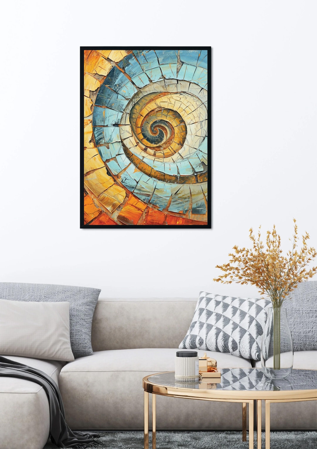 Wood Spiral Abstract Art, Wood Mosaic Wall Art, Modern Abstract ...