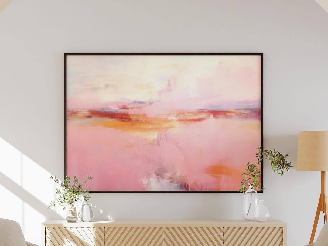 Office Wall Decor, Calming Landscape Pastel Art Print, Serene Nature ...