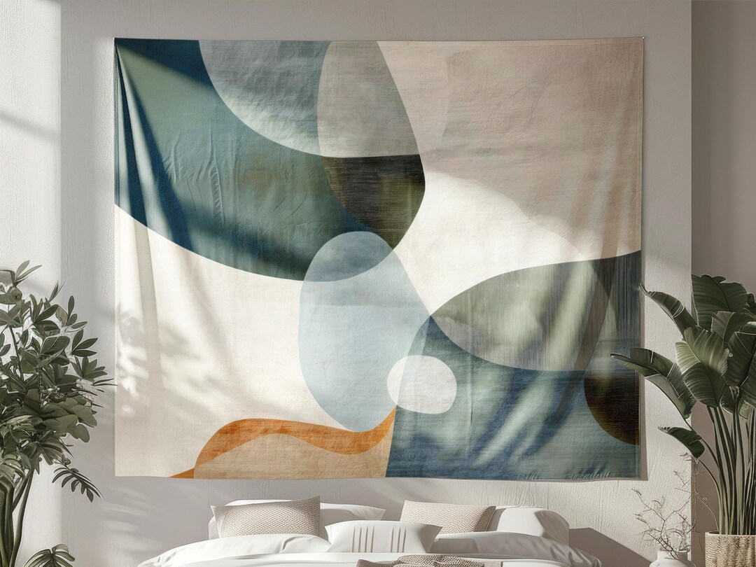 Abstract Nordic Wall Tapestry, Minimalist Organic Art, Tranquil ...