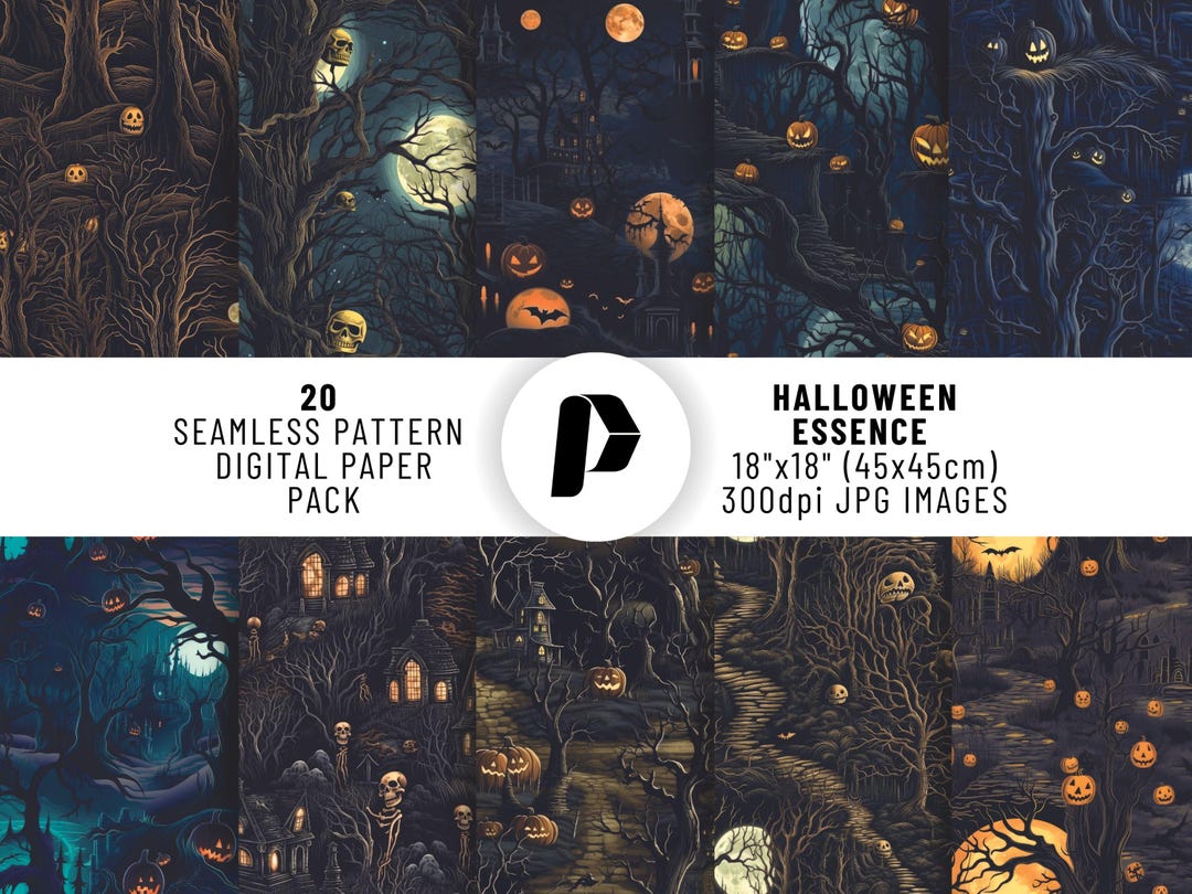 Halloween Digital Paper, Halloween Seamless Pattern, Halloween Prints ...