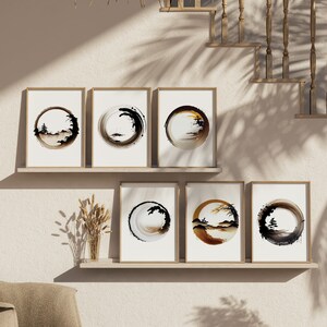 Set of 6 Zen Circles, Zen Wall Art, Minimalist Zen Wall Decor ...