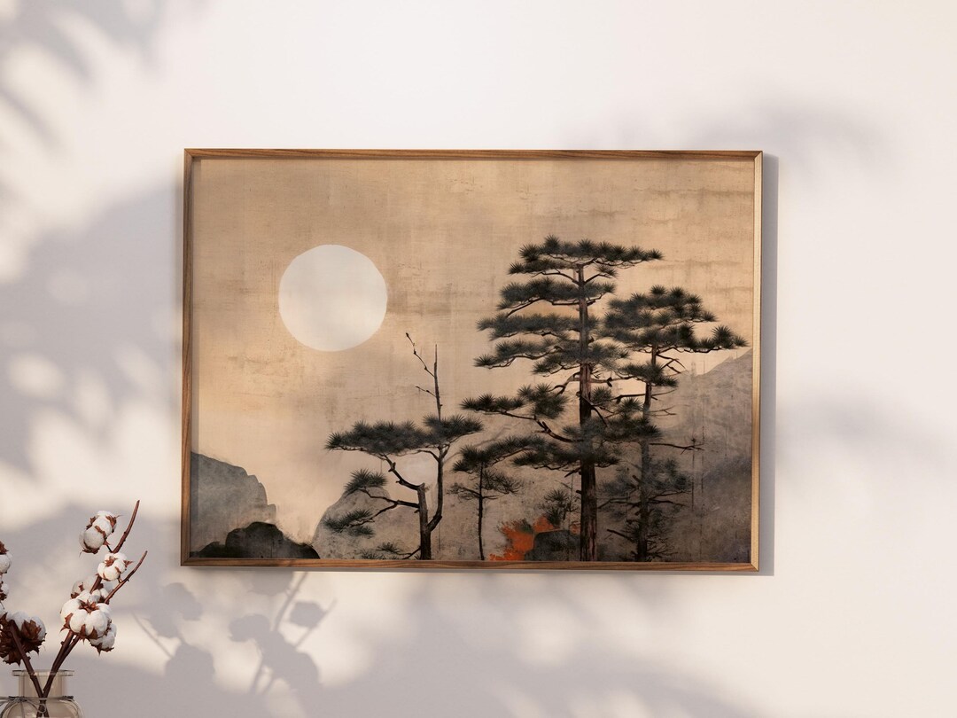 Fine Art Japandi Landscape Print, Archival Quality Matte Paper, Rustic ...