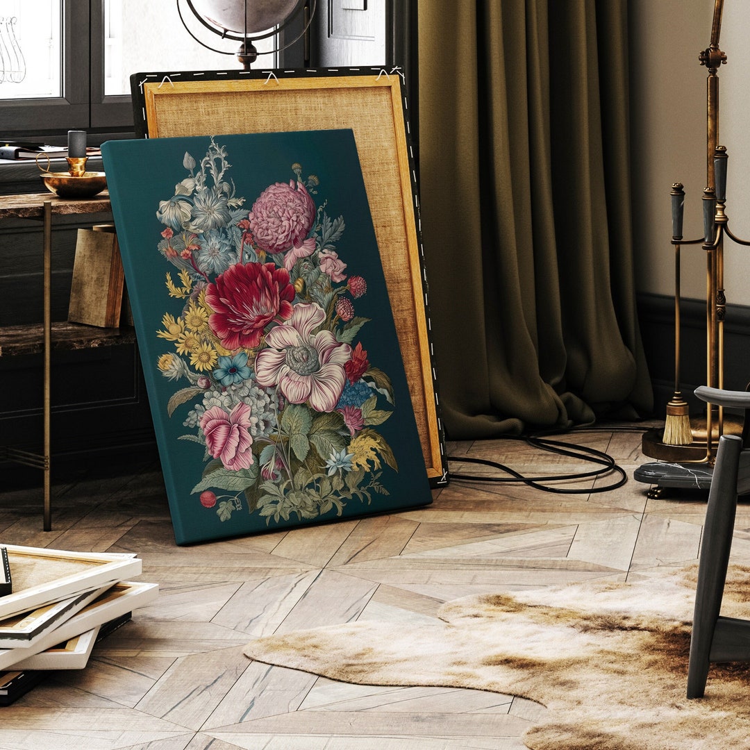Botanical Canvas Painting, Floral Canvas Painting, Original Art on ...