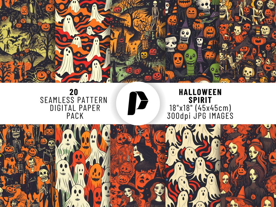 Halloween Digital Paper, Halloween Background, Halloween Scrapbook ...