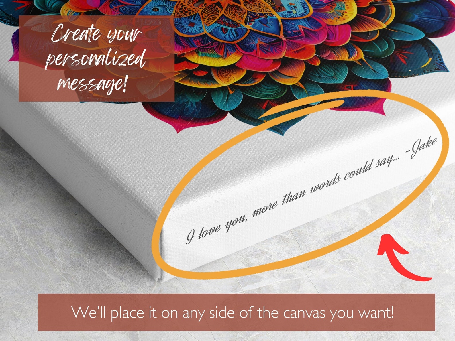 Giftable Canvas Painting, Original Mandala Art, Personalized Mandala ...