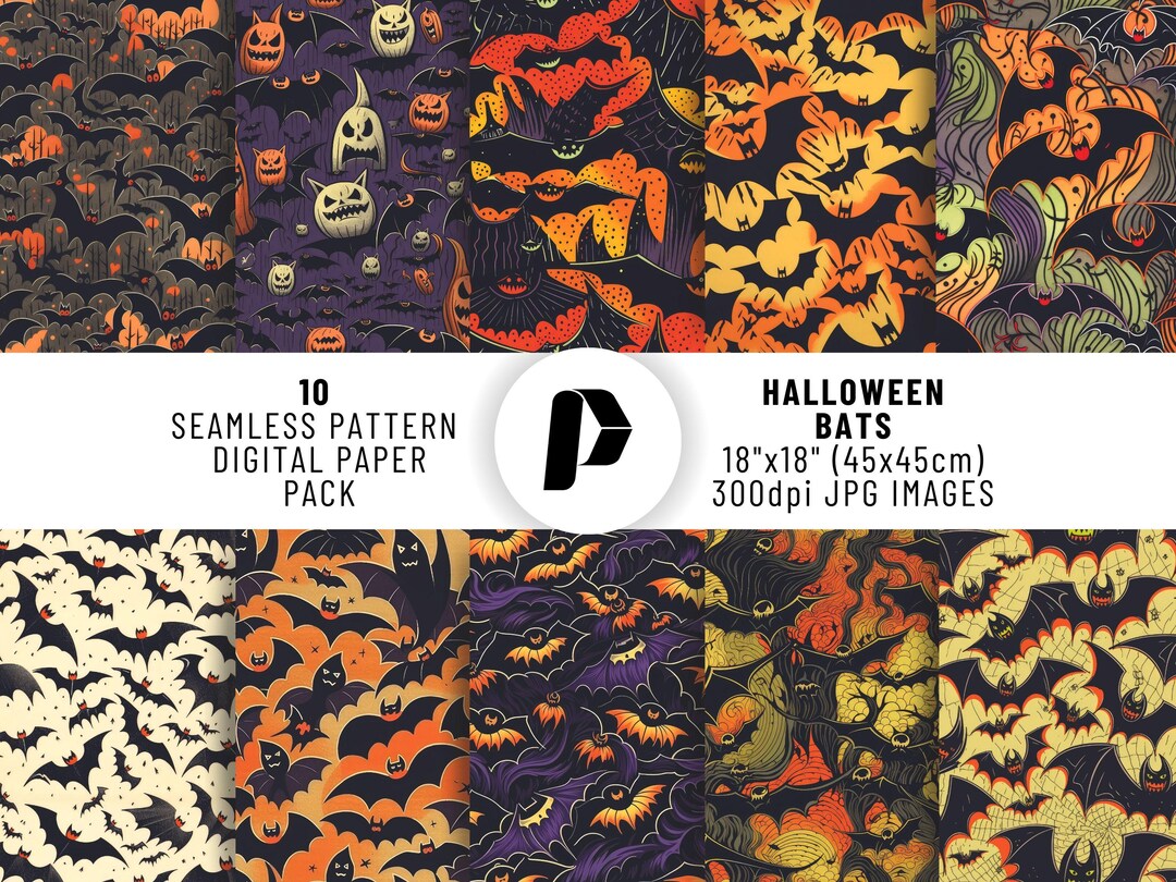 Halloween Digital Paper, Halloween Seamless Pattern, Halloween ...