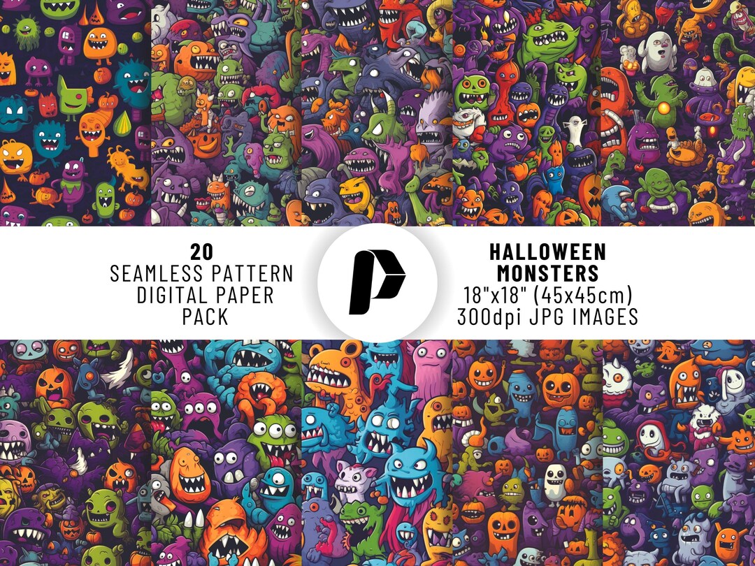 Halloween Digital Paper, Halloween Seamless Pattern, Halloween ...