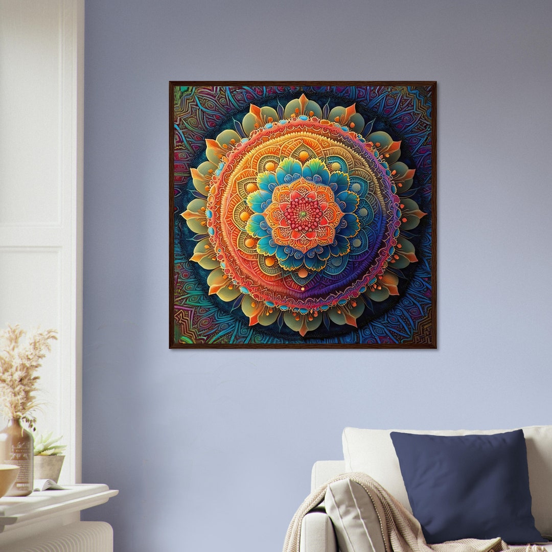 Mandala Framed Art, Framed Original Art, Spiritual Wall Art, Mandala ...