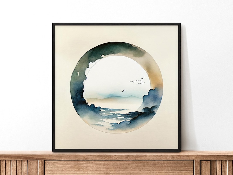 Zen Circle, Zen Wall Art, Minimalist Zen Wall Decor, Minimalist Wall ...