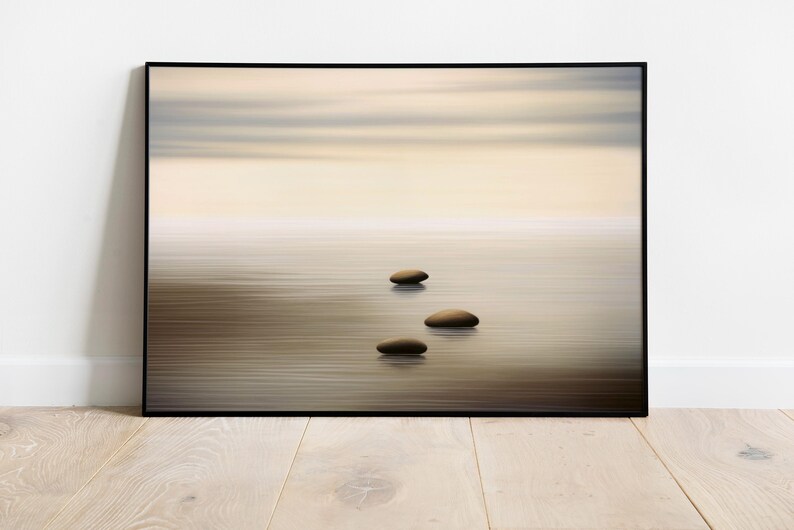Calming Ambiance Art, Stress Relief Decor, Tranquil Water Landscape ...