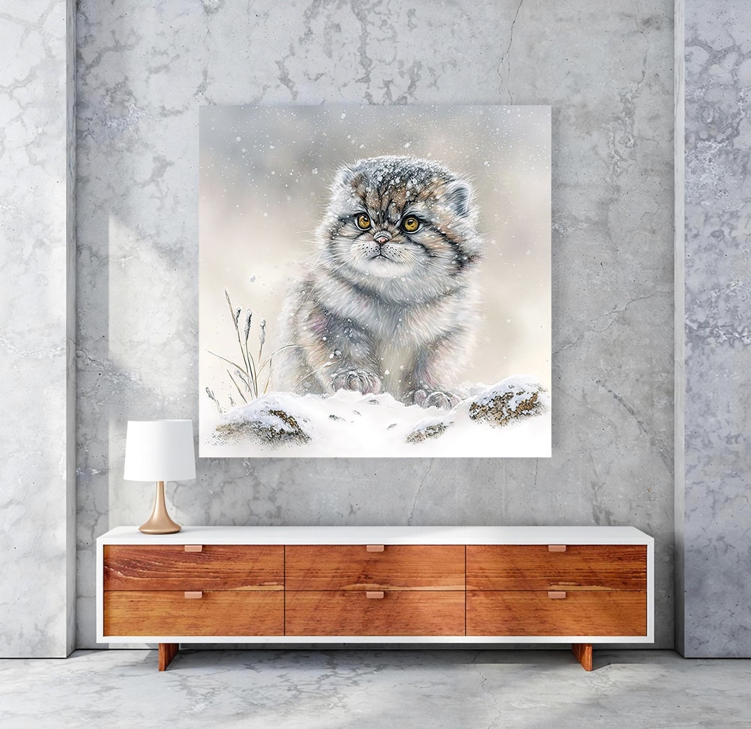 Kawaii Art Print, Cat Wall Art, Cat Art Print, Printable Wall Art, Cat ...