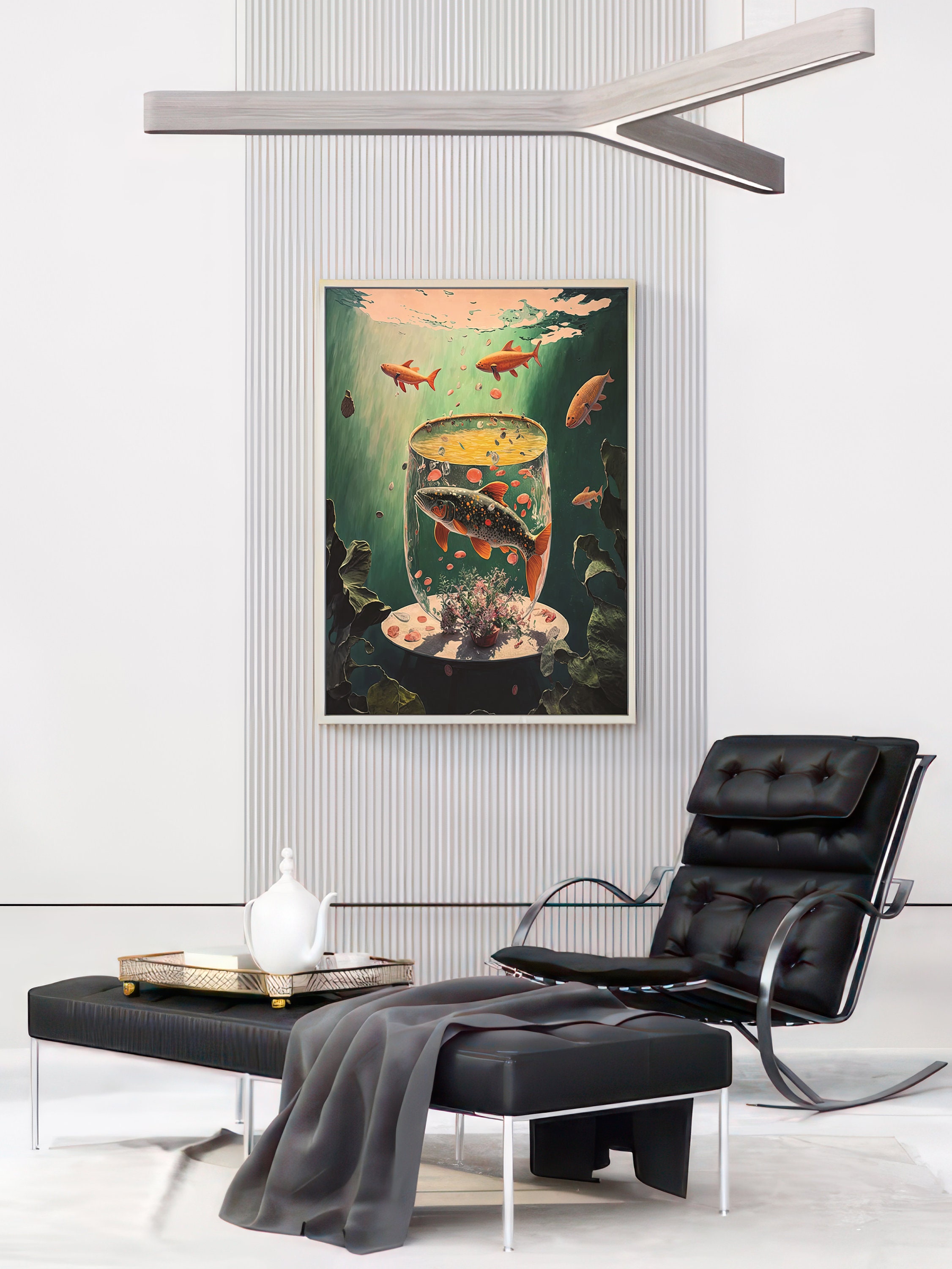 Fish Painting Fish Wall Decor Fish Art Surreal Fish Print - Etsy