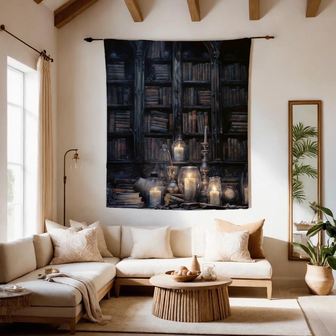 Halloween Tapestry, Original Art on Tapestry, Gothic Wall Hanging ...