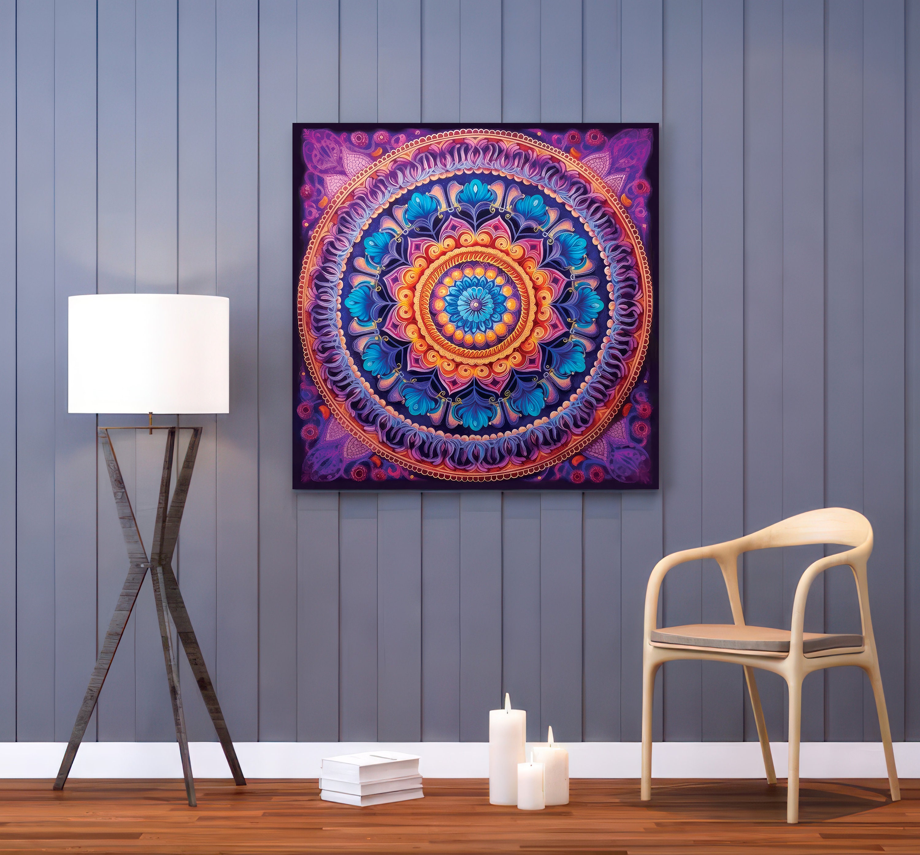 6er Set Mandala Wandkunst, spirituelle Wandkunst, Mandala-Kunst ...