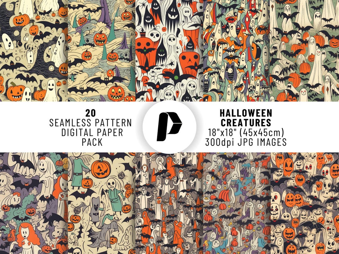 Halloween Digital Paper, Halloween Background, Halloween Seamless ...