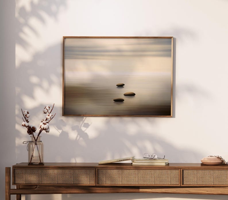 Calming Ambiance Art, Stress Relief Decor, Tranquil Water Landscape ...