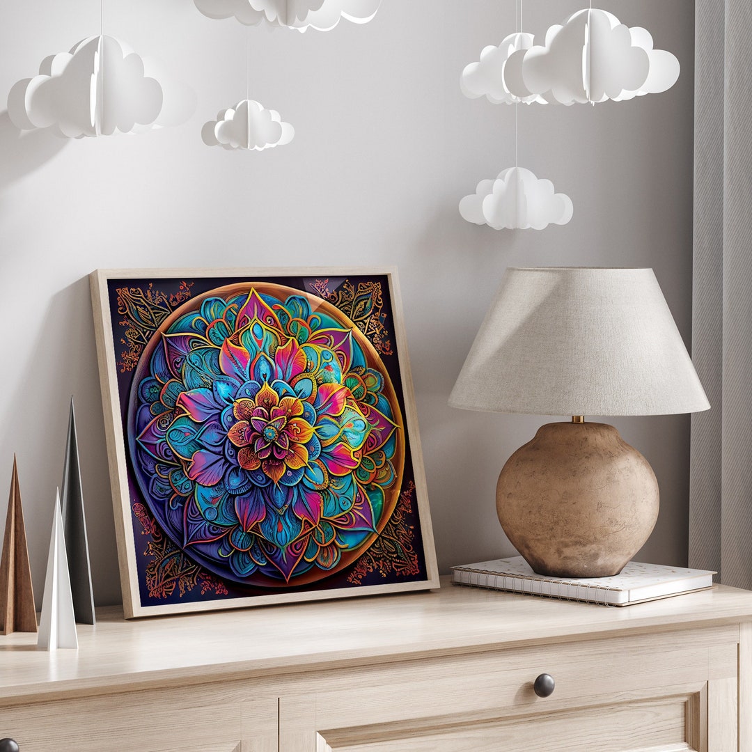 Mandala Framed Art, Framed Original Art, Spiritual Wall Art, Mandala ...