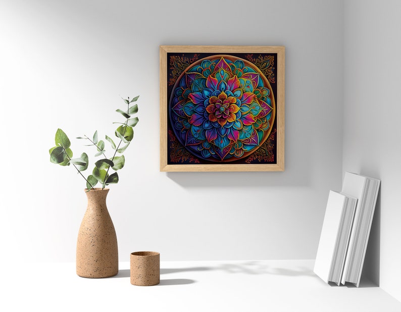 Mandala Framed Art, Framed Original Art, Spiritual Wall Art, Mandala ...