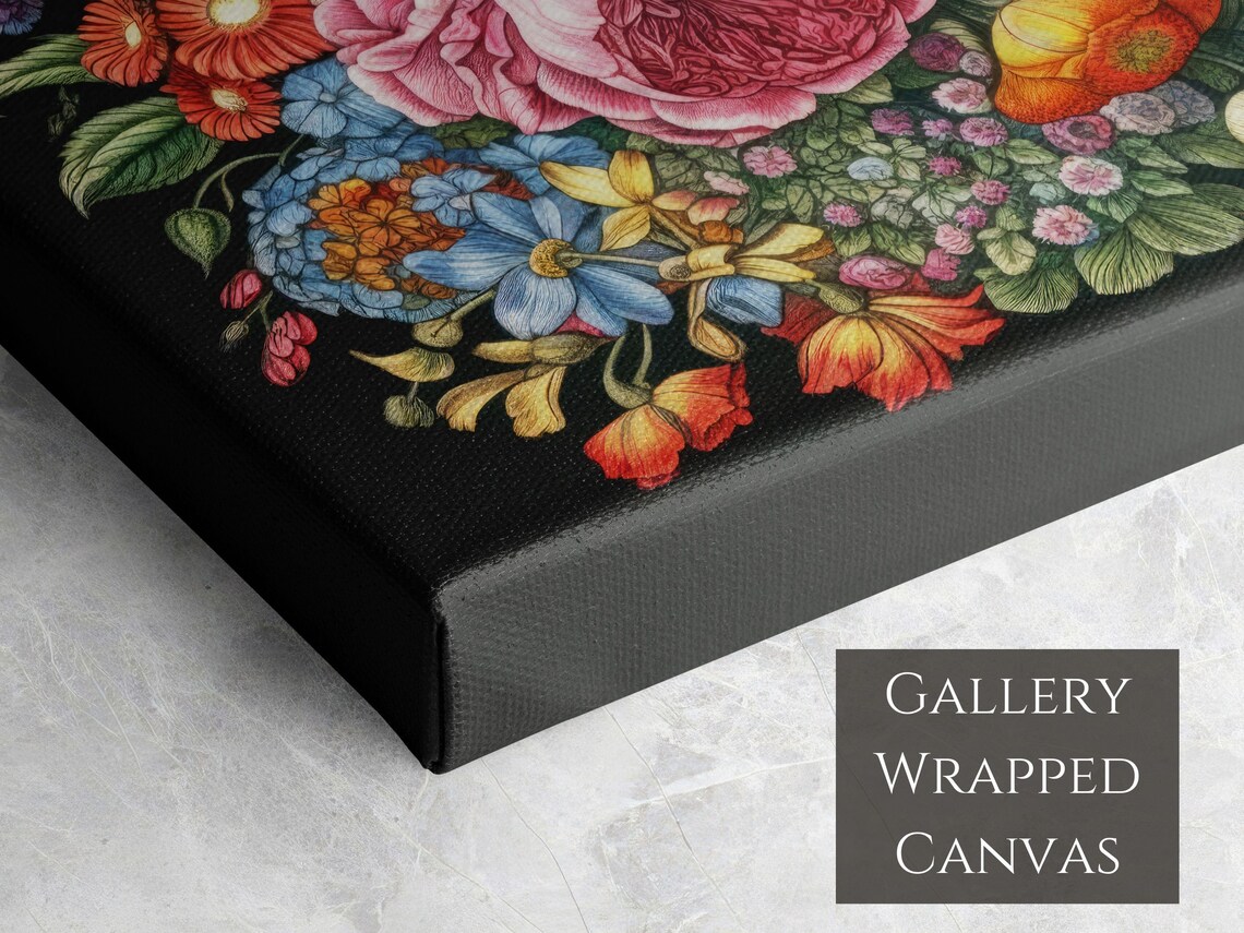 Botanical Canvas Painting, Floral Canvas Painting, Original Art on ...