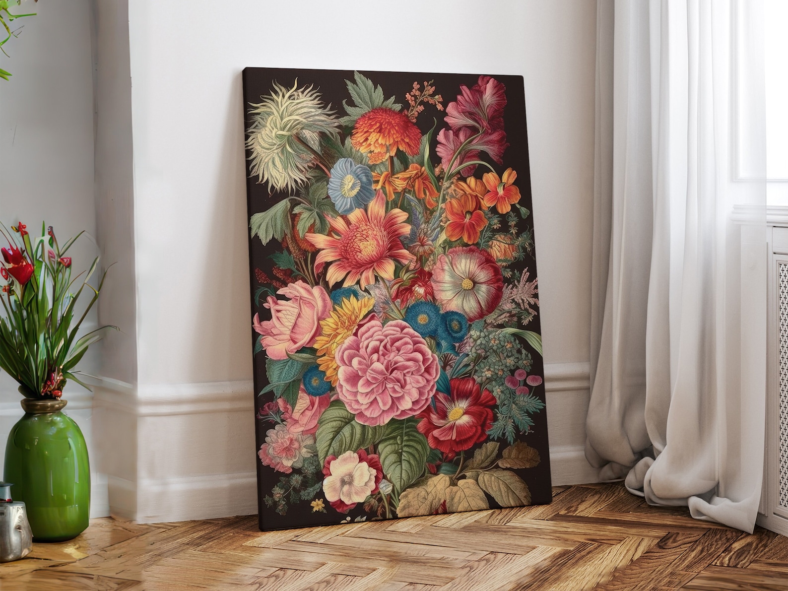 Botanical Canvas Painting, Floral Canvas Painting, Original Art on ...