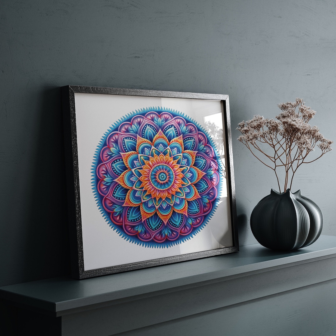 Mandala Framed Art, Framed Original Art, Spiritual Wall Art, Mandala ...