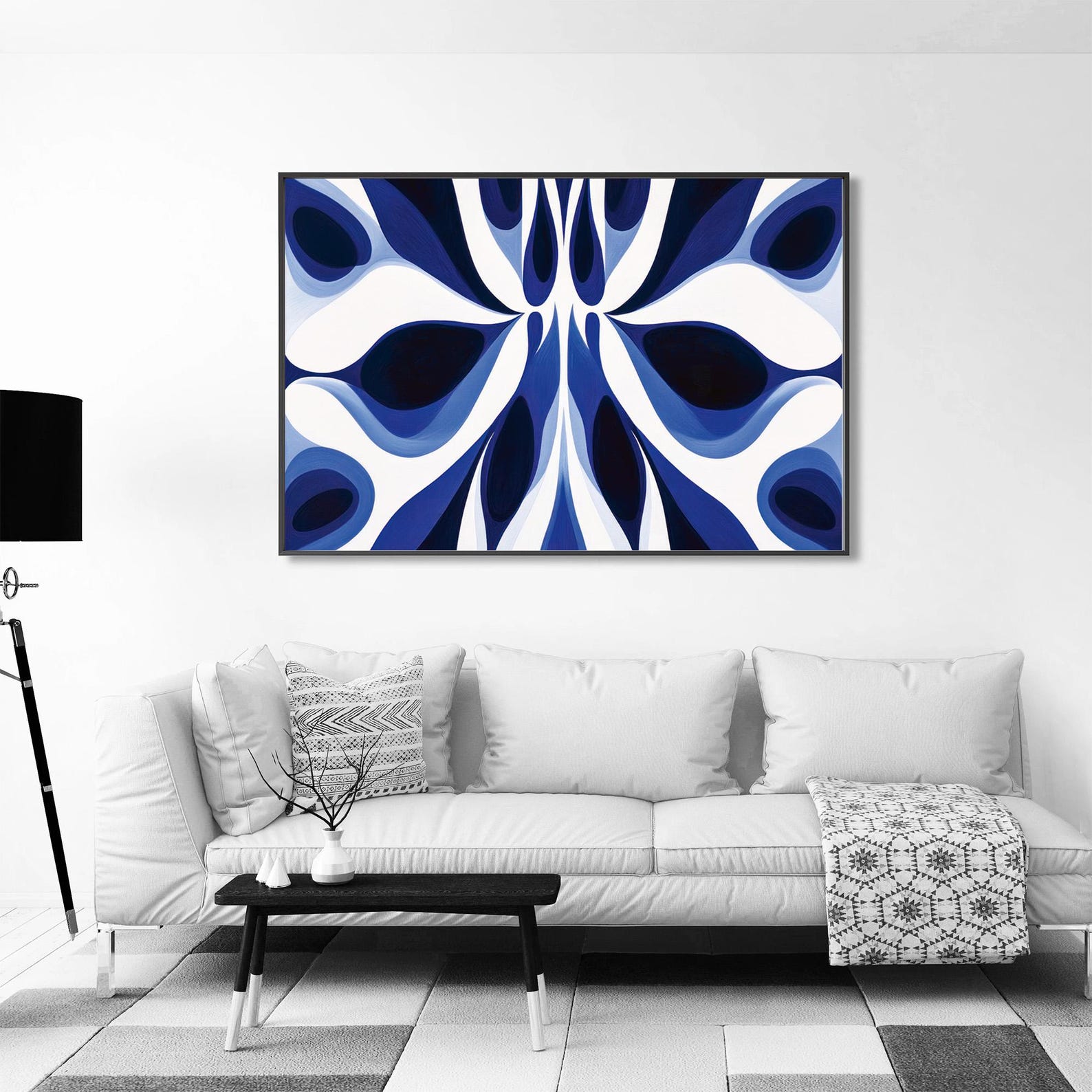 Bold High Contrast Art, Dynamic Flowing Abstract Matte Paper Print ...
